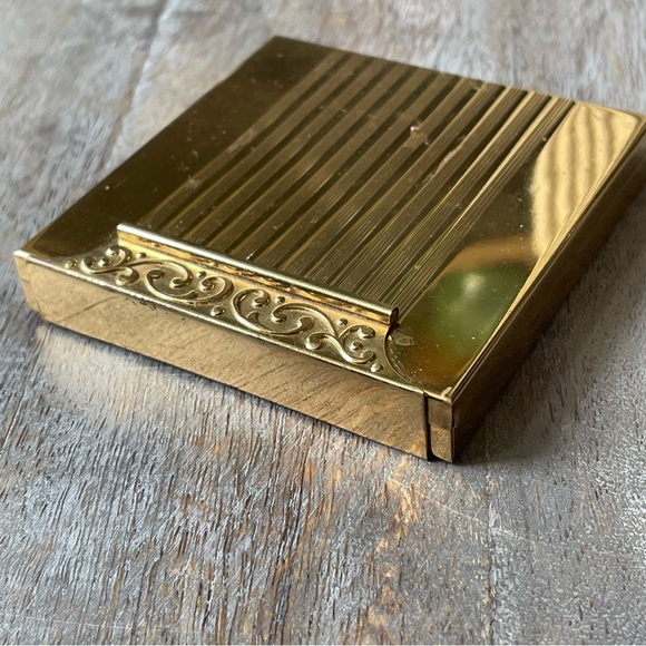 Avon | Accents | Vintage Square Gold Avon Powder Compact Scrollwork ...